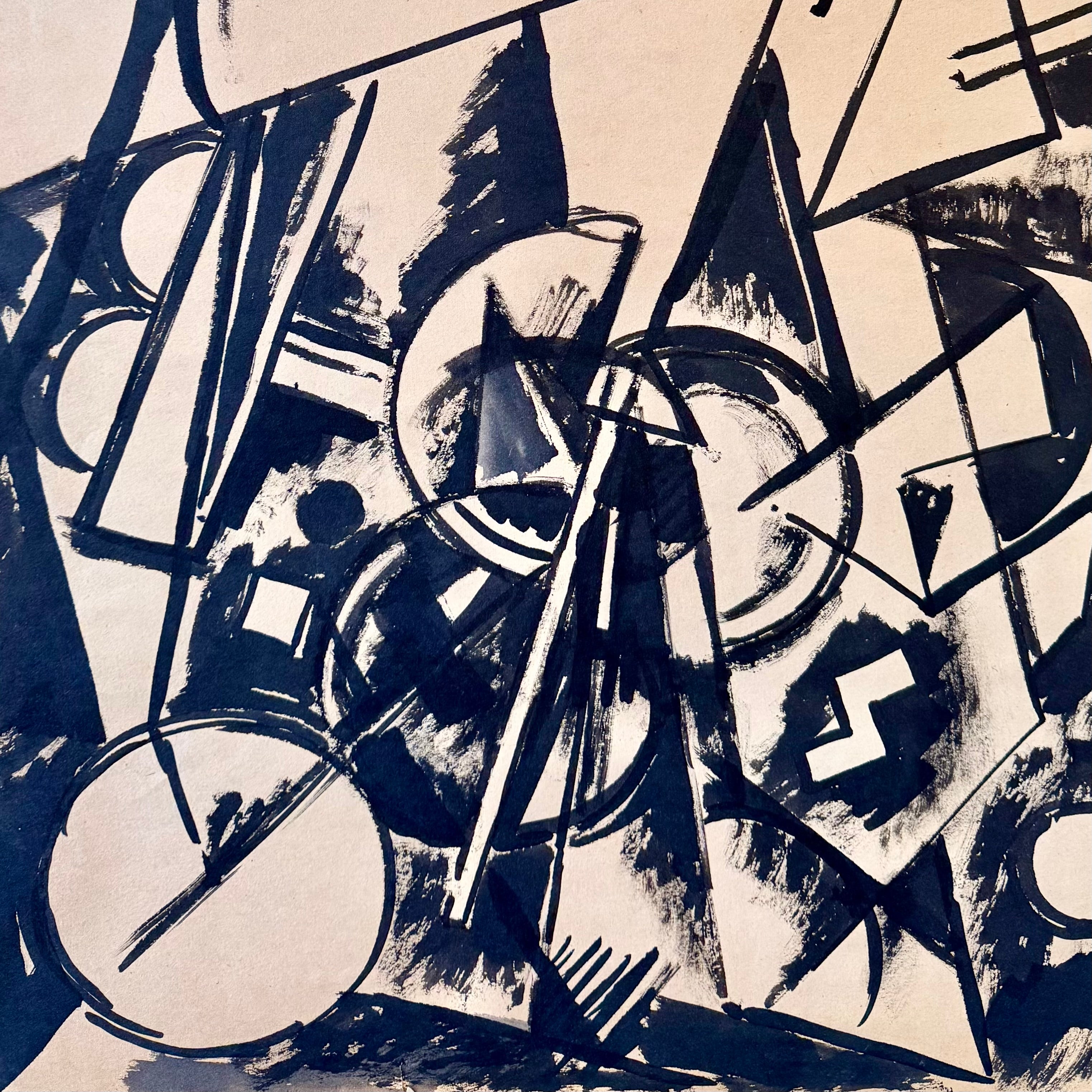 Abstract Gouache on Paper, 1940s/50s by John Von Wicht (1888-1970) - U ...